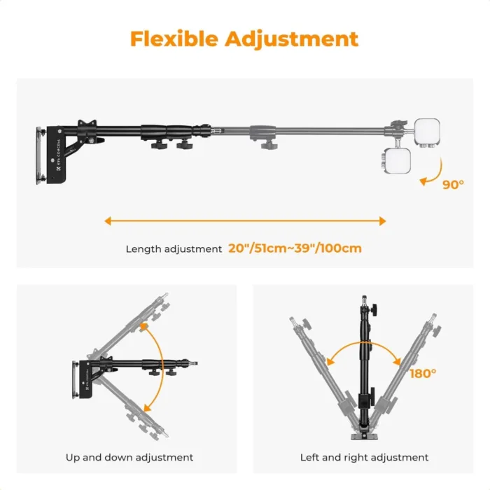 KF34.048 Wall Mount Triangle Boom Arm 180° Flexible Rotation for Ring ...